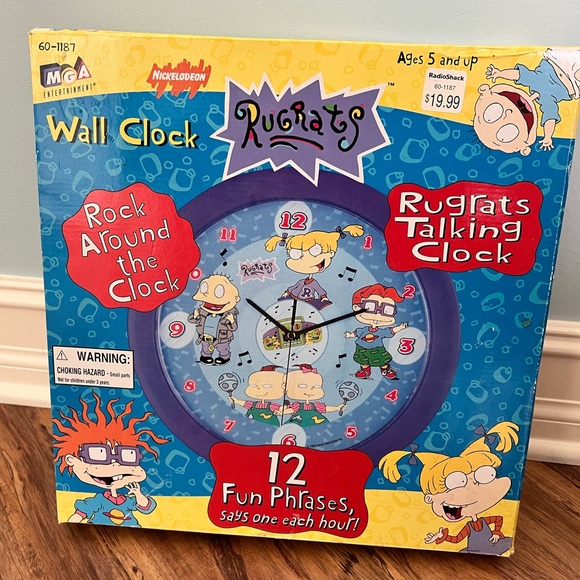 Nickelodeon | Other | Rare Rugrats Nickelodeon Talking Wall Clock ...